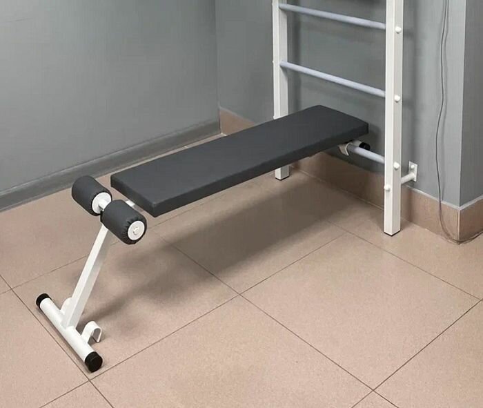 Скамья RealTurnik, для Шведских стенок, 2 в 1, серая, вертикальная, 14кг