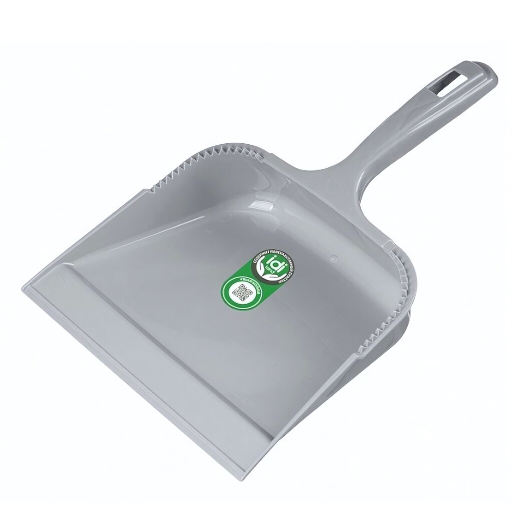 Совок квадратный «Etna» серый, прочный пластик, удобная ручка, зубчатая кромка