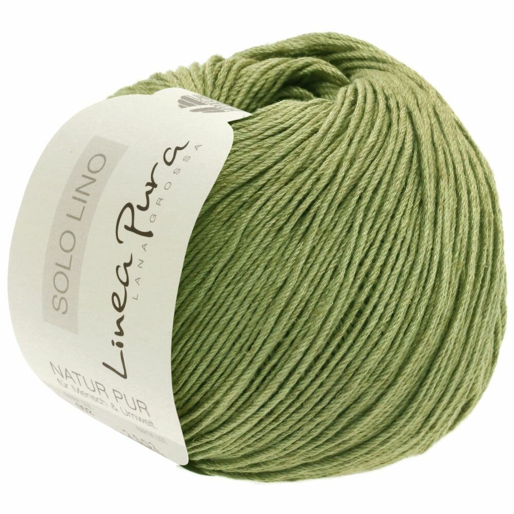 Пряжа для вязания Lana Grossa Solo Lino (19 Lindgr n) 1 моток 50 г/120 м
