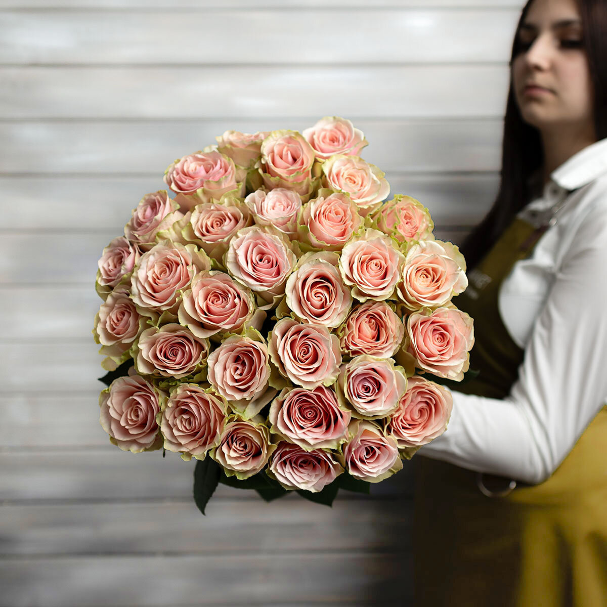 Букет Букет Маркет "Нежно-розовый", роза Эквадор, высота 60см, 31 цветок