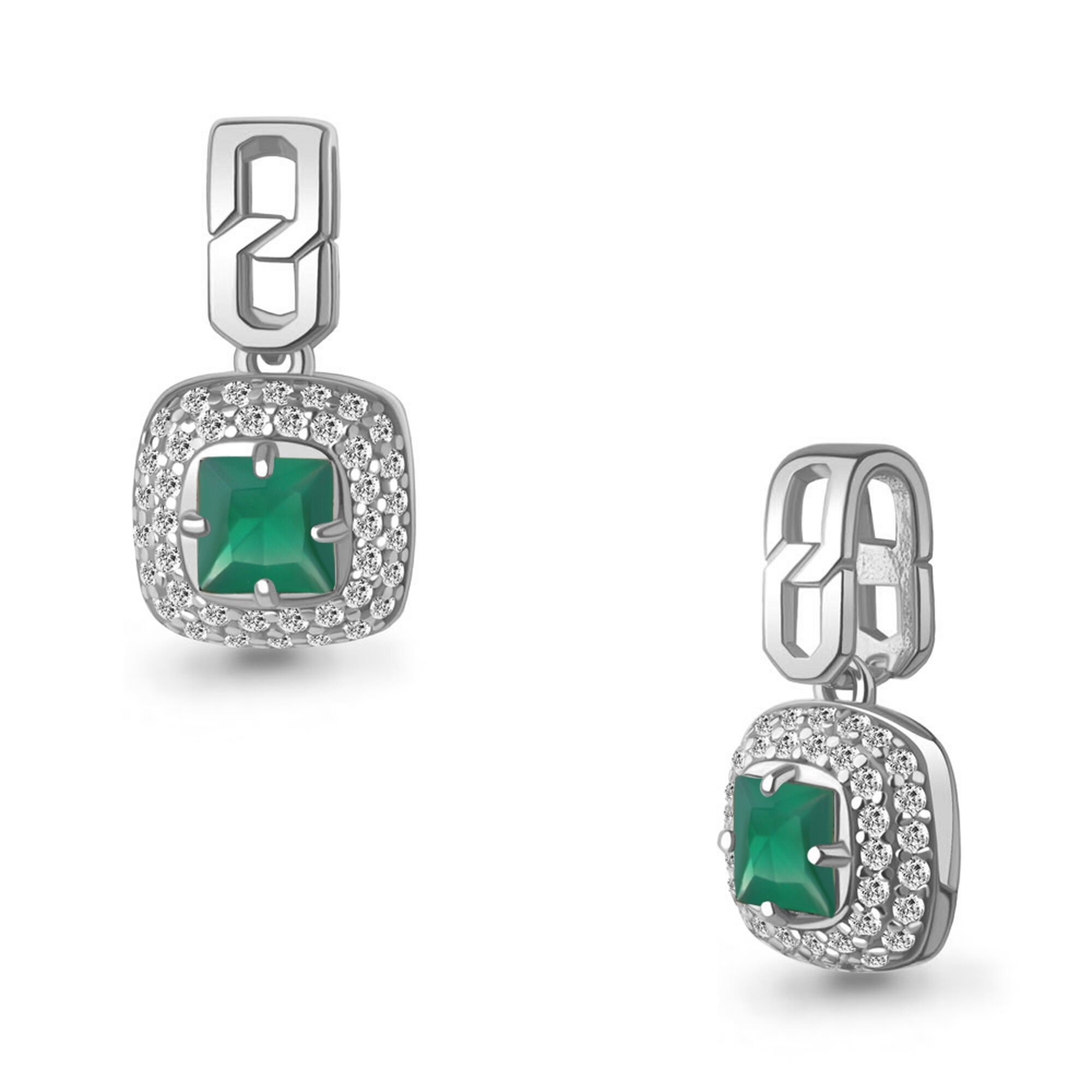 Подвеска, серебро, 925 проба, родирование, агат, фианит