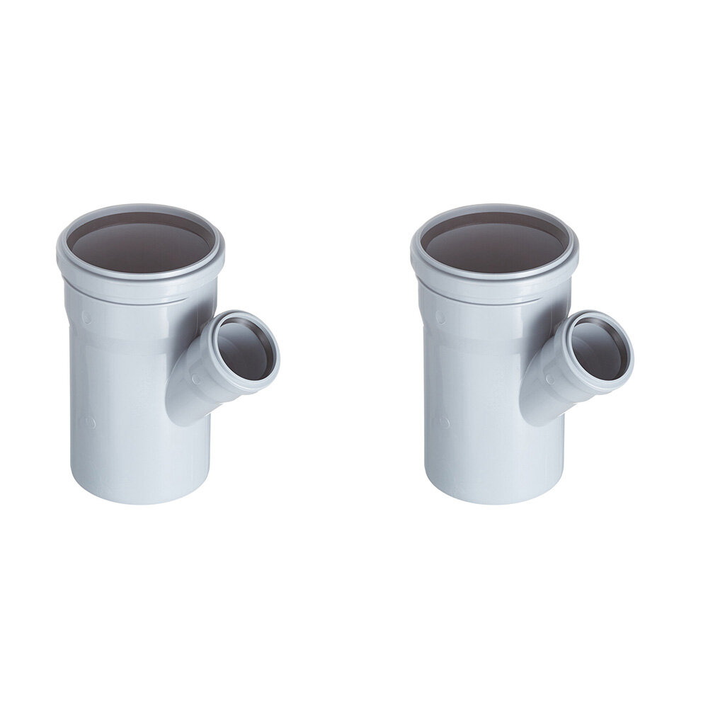 Тройник d110х50 мм 45 град. пластиковый для внутренней канализации (2 шт.)