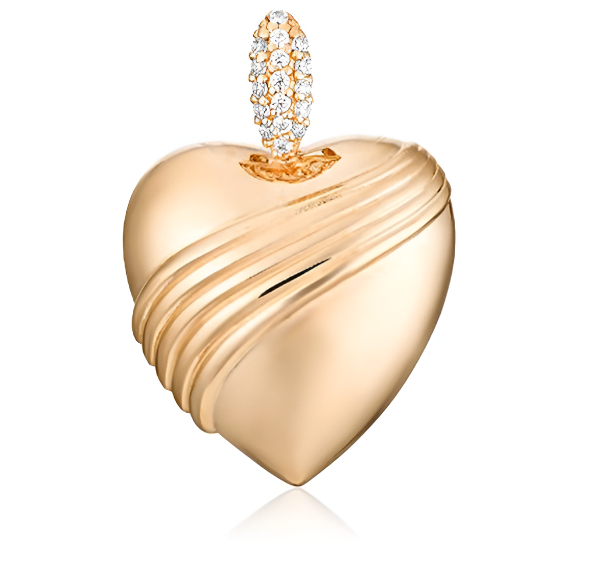 Подвеска, красное золото, 585 проба, родирование, гравировка, фианит