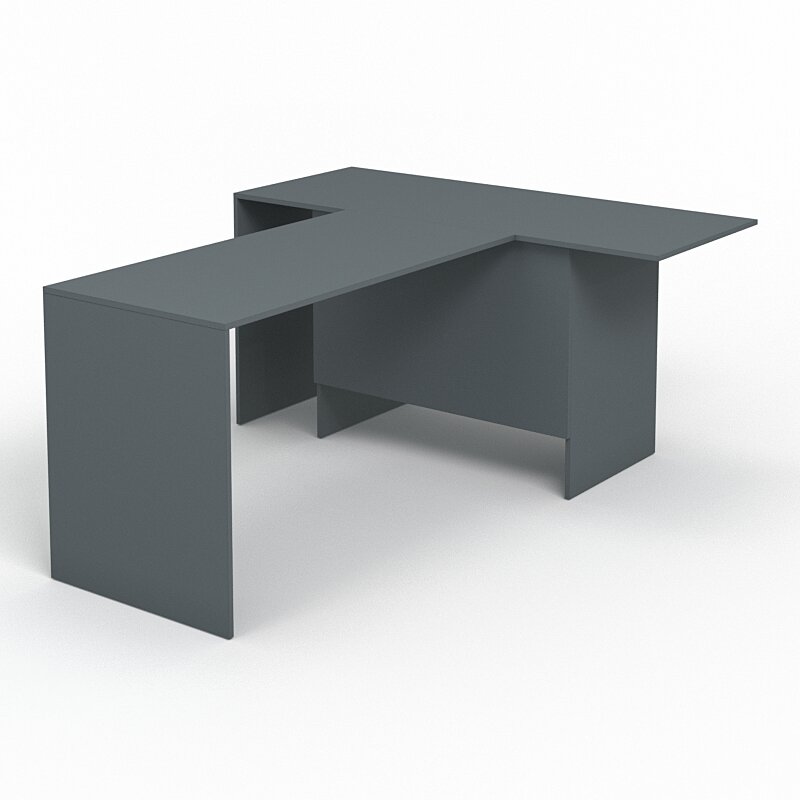 Стол руководителя №15 с приставкой брифингом, Темно-Серый. Производитель товара - компания Westcom.