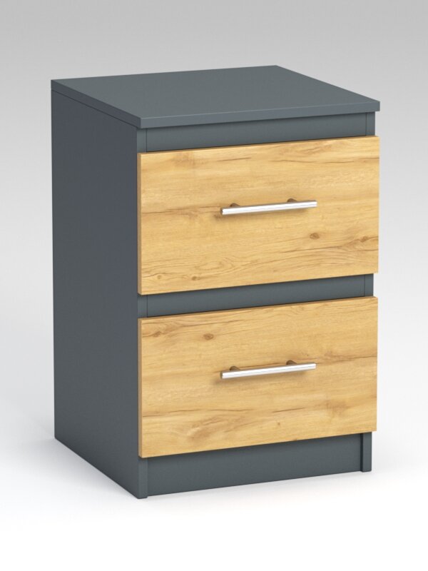 Комод Мульм с двумя ящиками, Темно-серый и Дуб Золотистый. Производитель товара - компания Westcom.