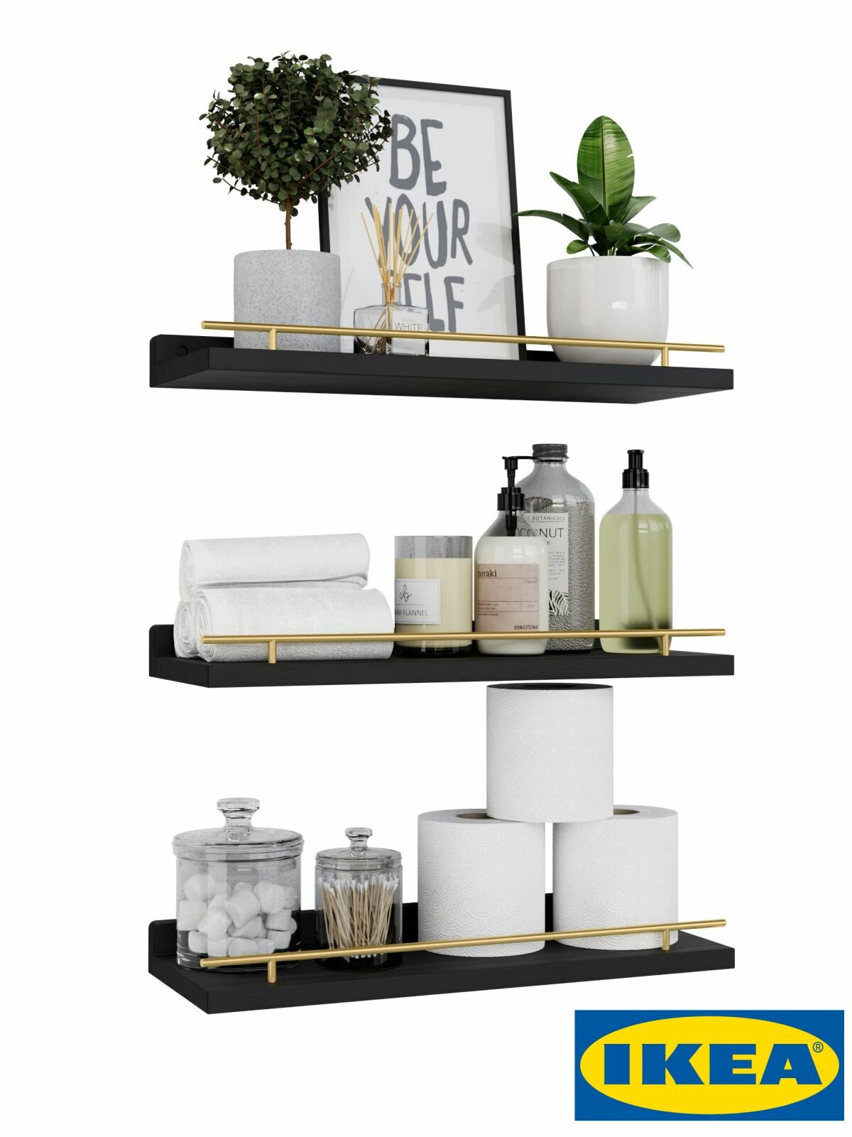 Настенная полка икеа "YoungLife", арт-деко, открытая конструкция, массив дуба, 10 кг