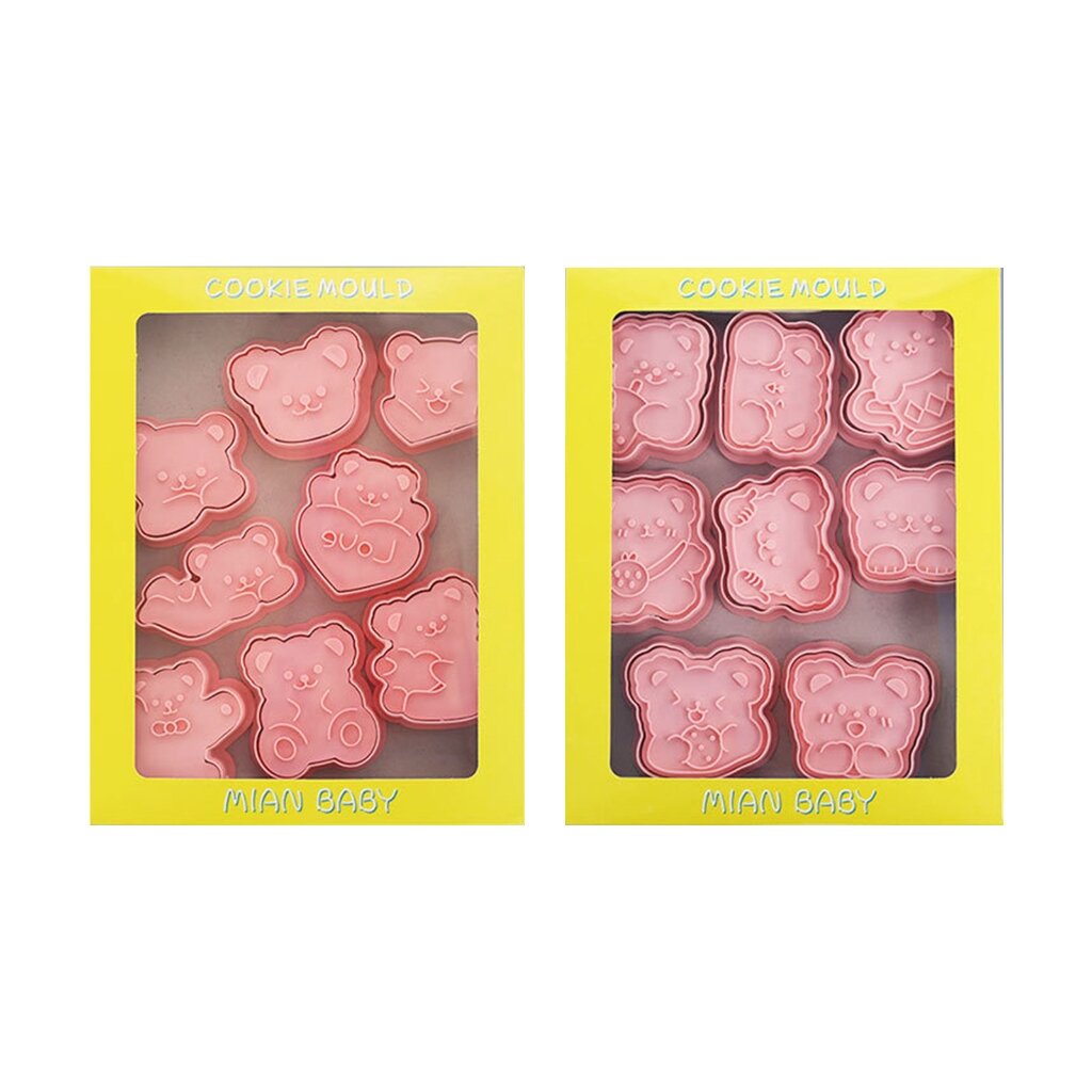 16-штучная Форма Для Печенья С Мультяшным Медведем, Милая 3D Стерео Форма Для Прессования Печенья, Форма Для Выпечки Помадки, Кухонный Инструмент