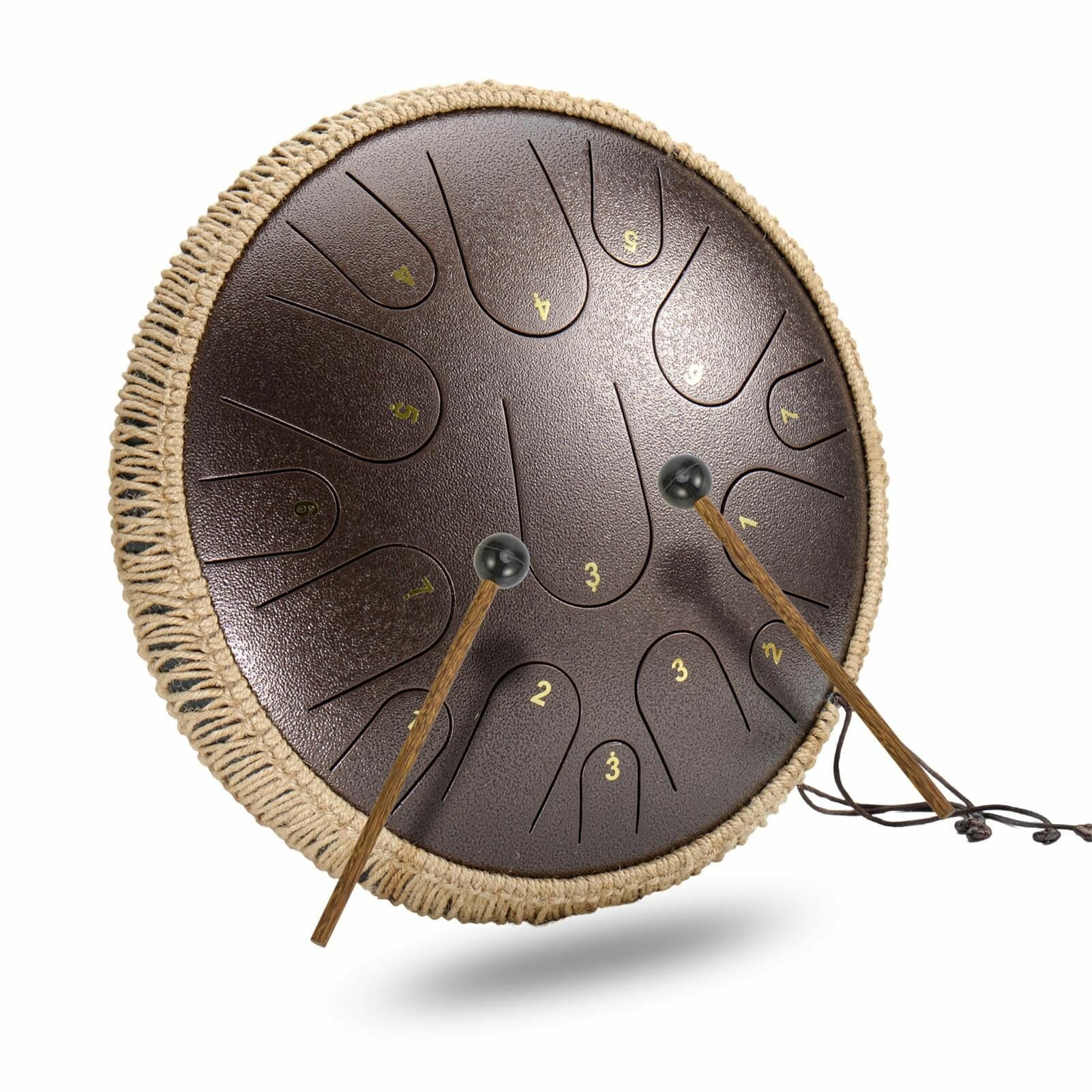 Стальной барабан для языка 14 дюймов 15 нот D тон медного цвета стальной эфирный барабан для медитации, йоги