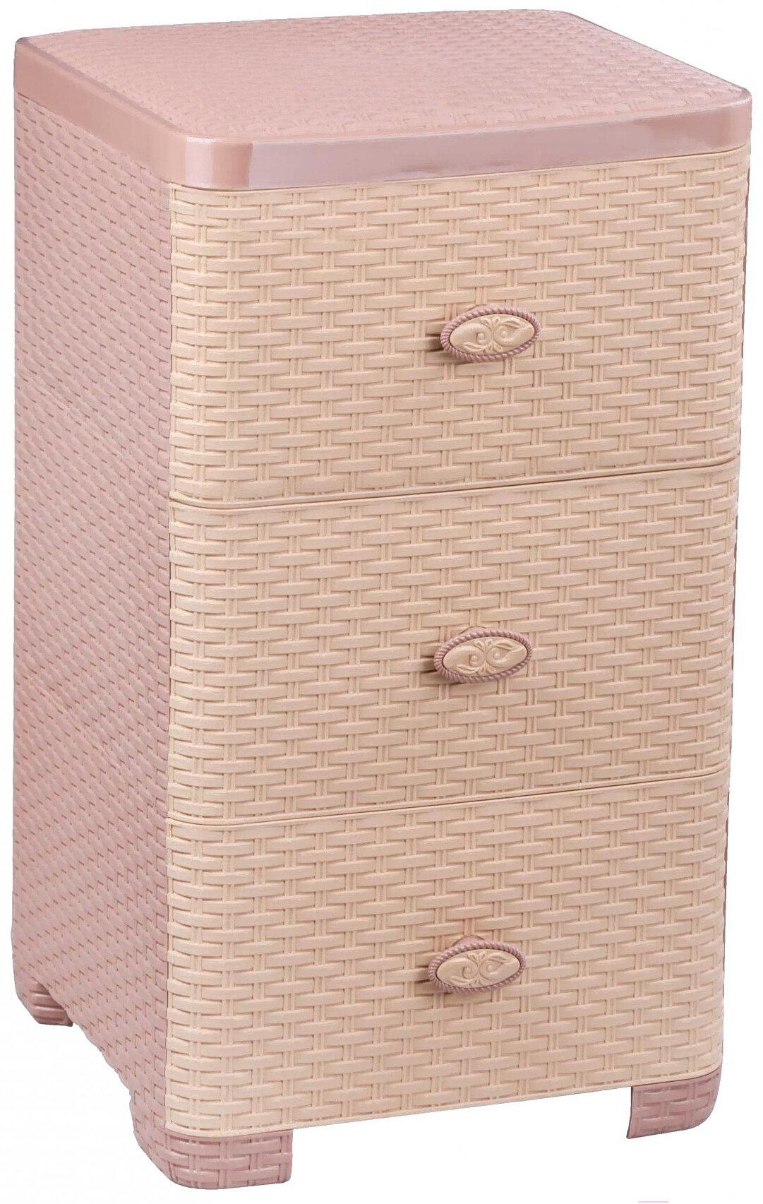 Комод для вещей пластиковый 3 секции, какао