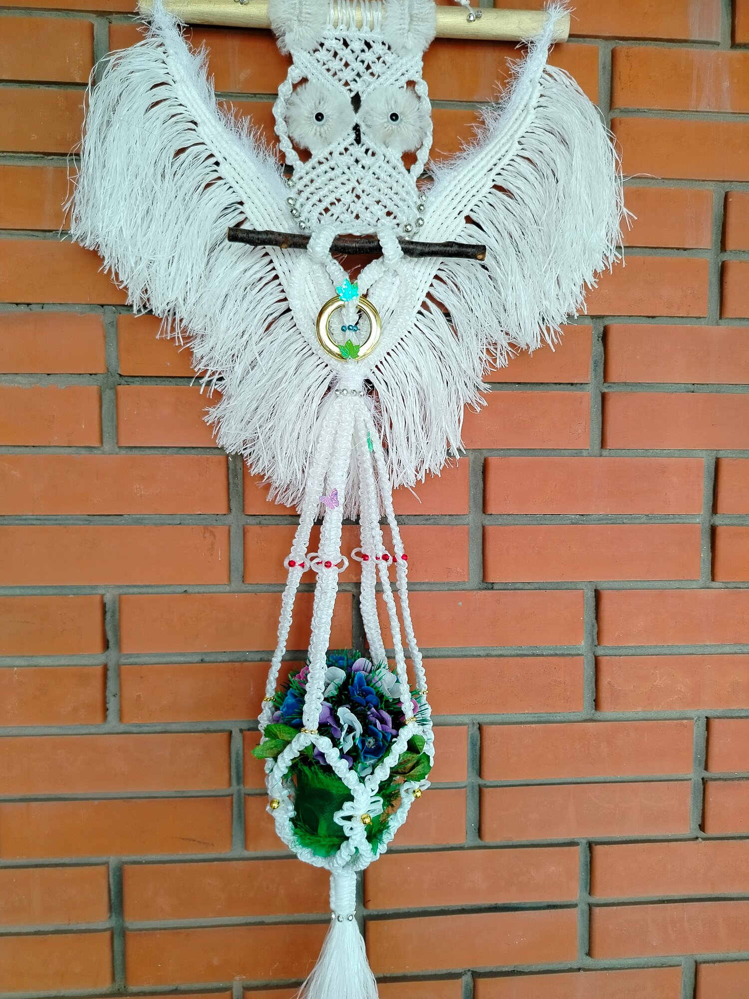 Подвесное кашпо интерьерное Макраме