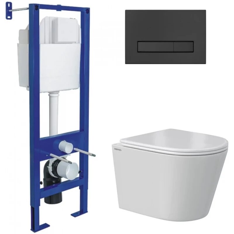 Комплект подвесной унитаз Berges Vita + система инсталляции Berges Atom Line 410 043382