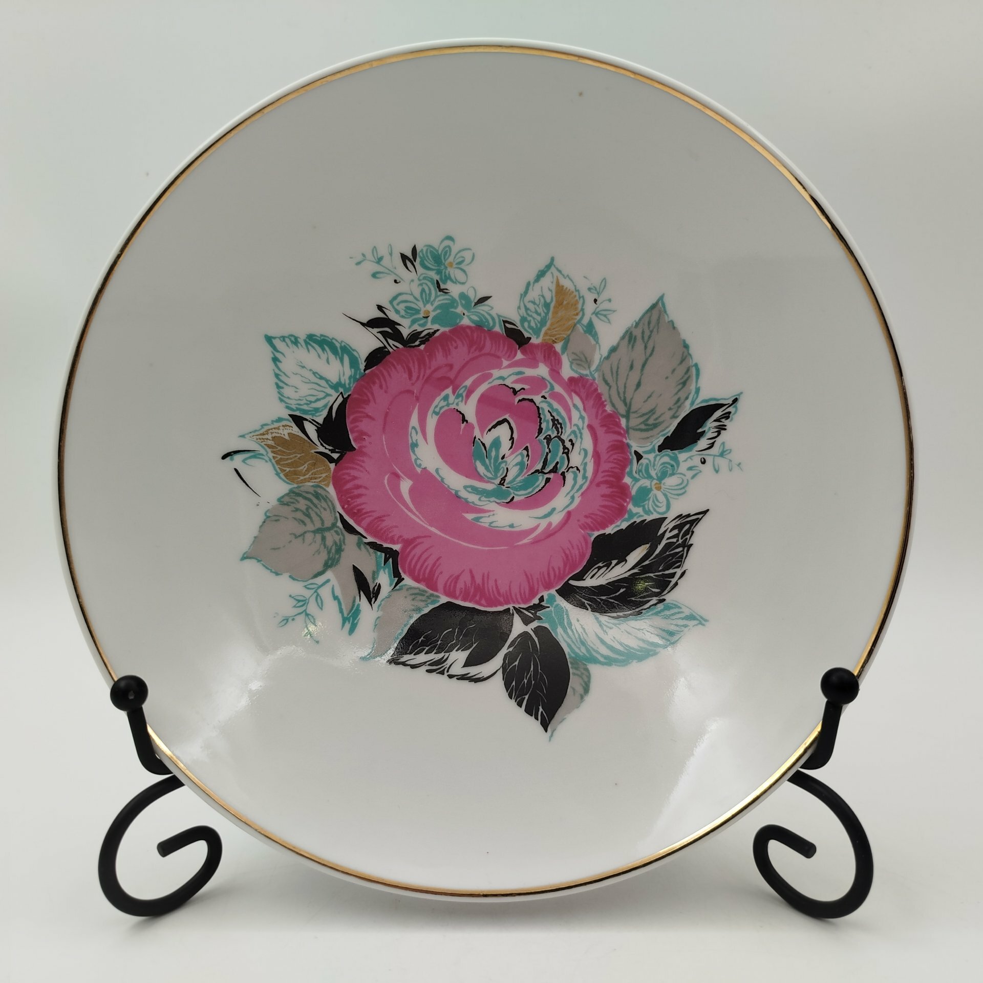 Сухарница (конфетница) "Роза", автор формы Семенов В. Л, фарфор, деколь, золочение