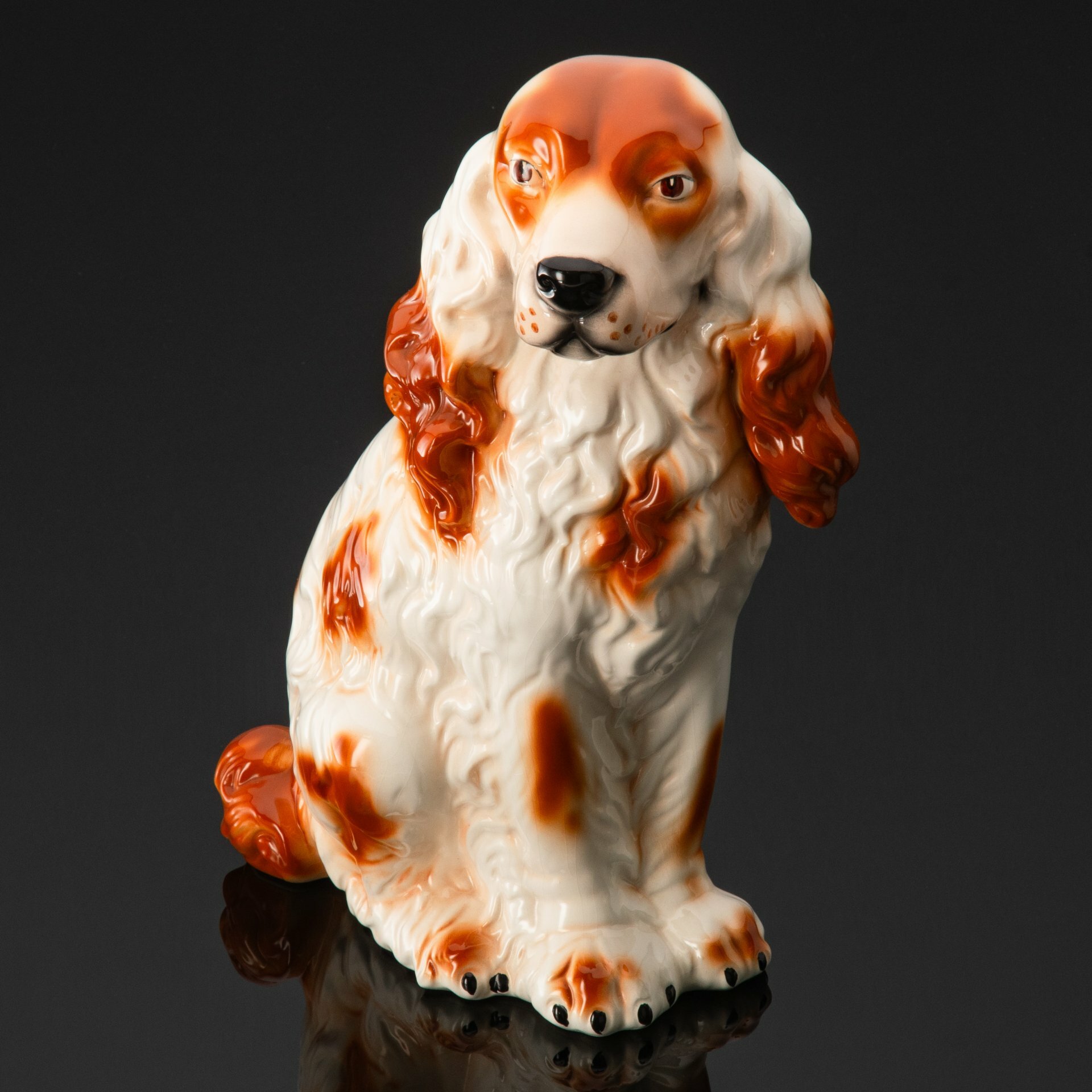 Статуэтка "Спаниель", фаянс, роспись, Западная Европа, 1980-2000 гг.
