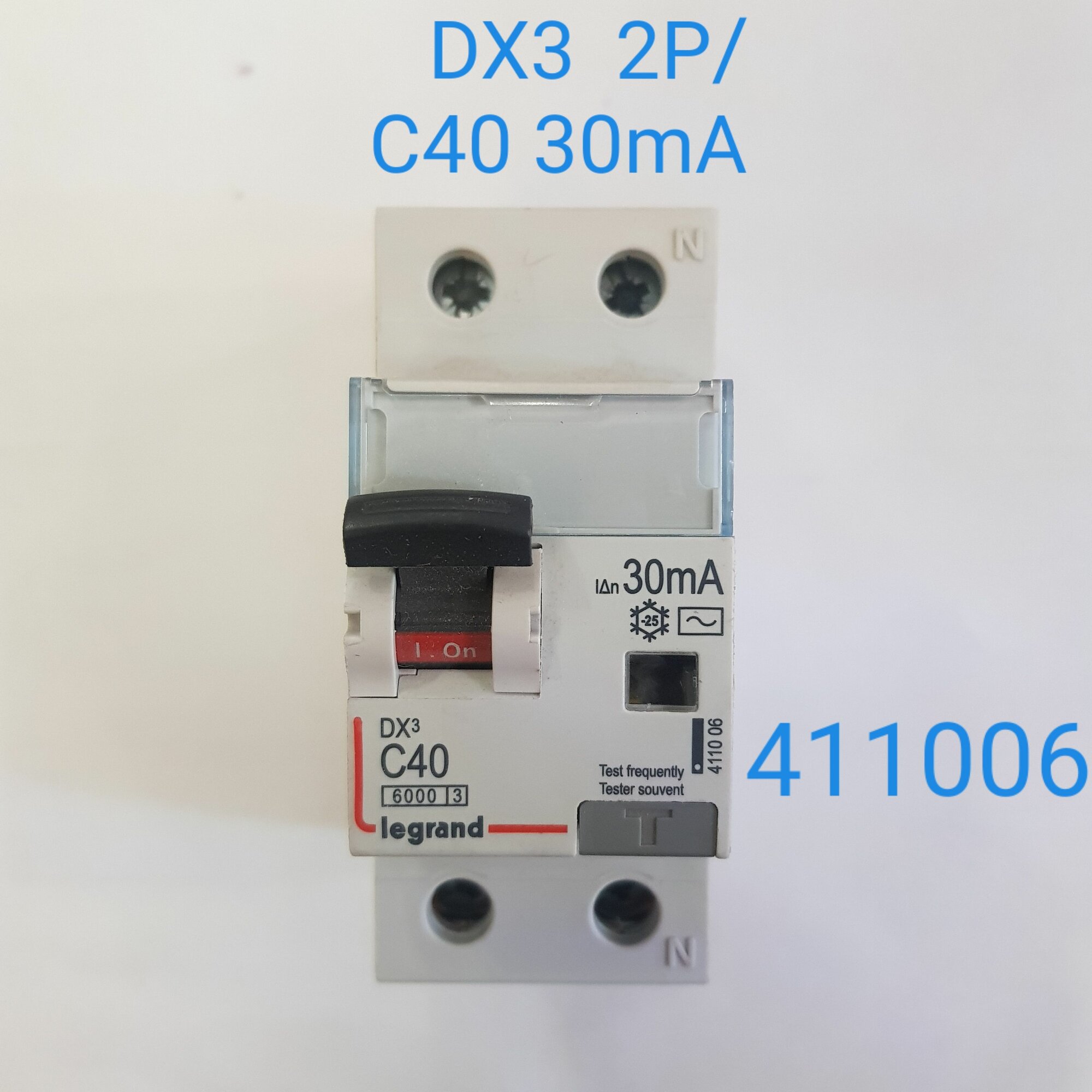 Дифферинциальный автомат Legrand (411006) 40А, 30мА-Ac, 1П+Н, DX3 6000, Франция