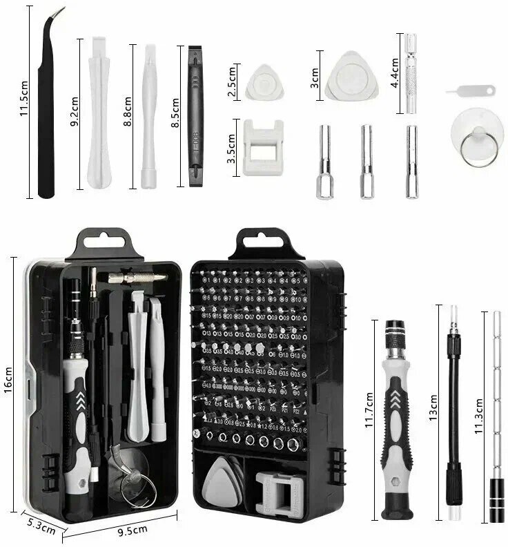 Набор отверток ISA 611114, 117 бит, магнитные, кейс, биты из хромванадия