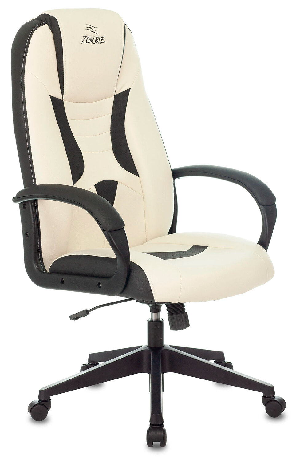 Кресло игровое Zombie 8 WHITE, белый/черный, эко. кожа, крестовина пластик