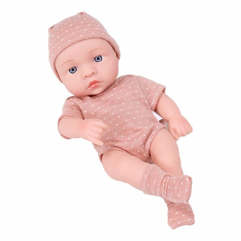 Виниловая Кукла Возрождения-Коричнево-Розовый Горошек