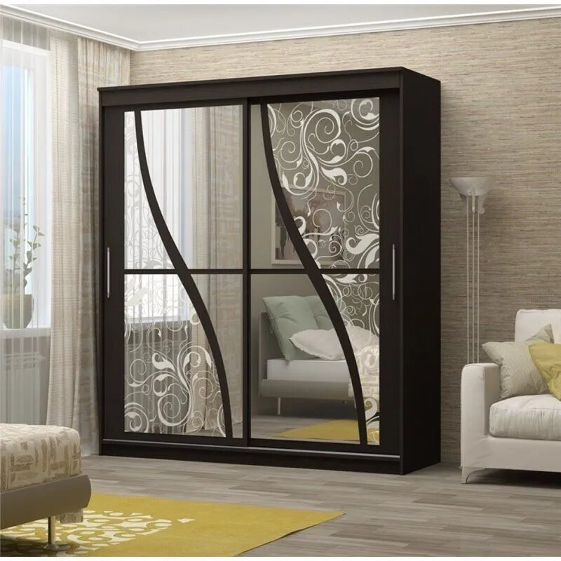 Шкаф - Купе Элегант 2 Венге 2000x2200x650, материал ЛДСП, Миф