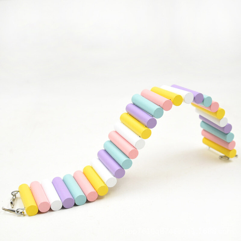 Деревянный арочный мост для хомяка, гибкая красочная лестница для лазания в виде мелких животных для хомяков, мышей, кроликов, красочная арочная лестница для лазания по арочному мосту 6x40 см/2,4x1,6 дюйма