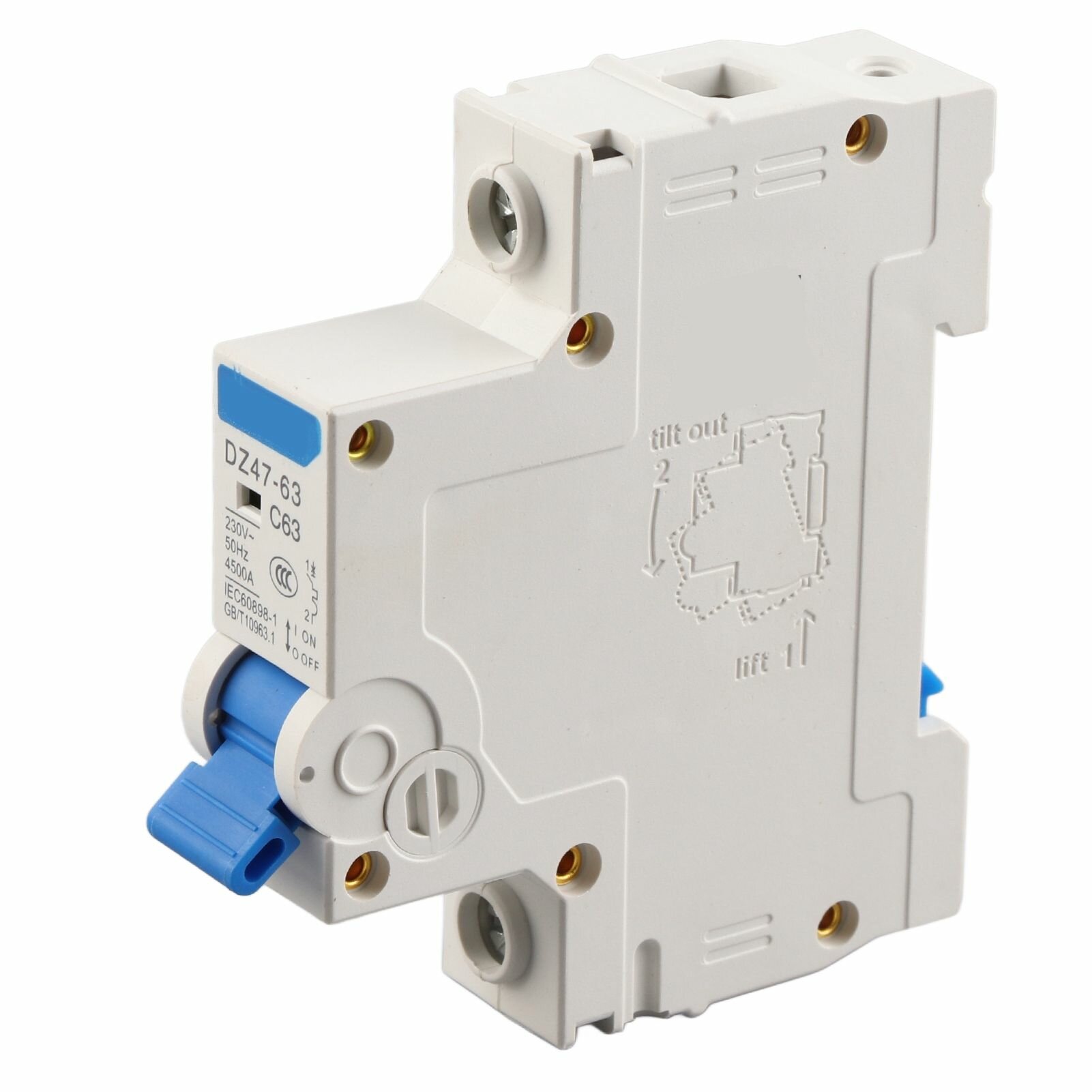 Миниатюрный автоматический выключатель Belmei DZ47-63 1P 230VAC 63A