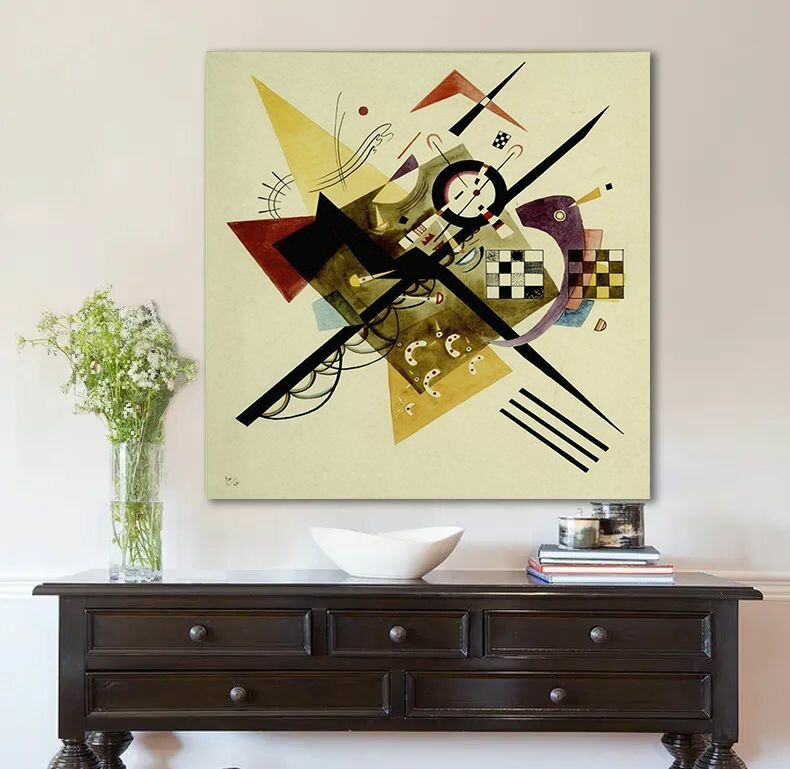 Картина "Кандинский. На белом II", репродукция, холст, на подрамнике, 70x70 см