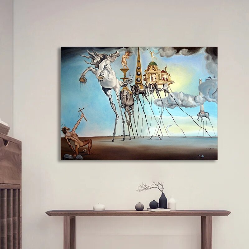 Сальвадор дали / репродукция, "Искушение святого Антония", 60х80 см.