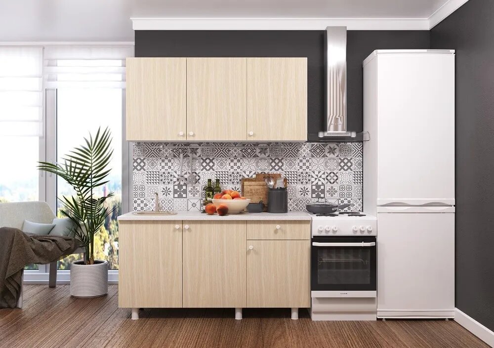 Кухня POINT 1500*2108*600 мм, Феррара, столешница в комплекте