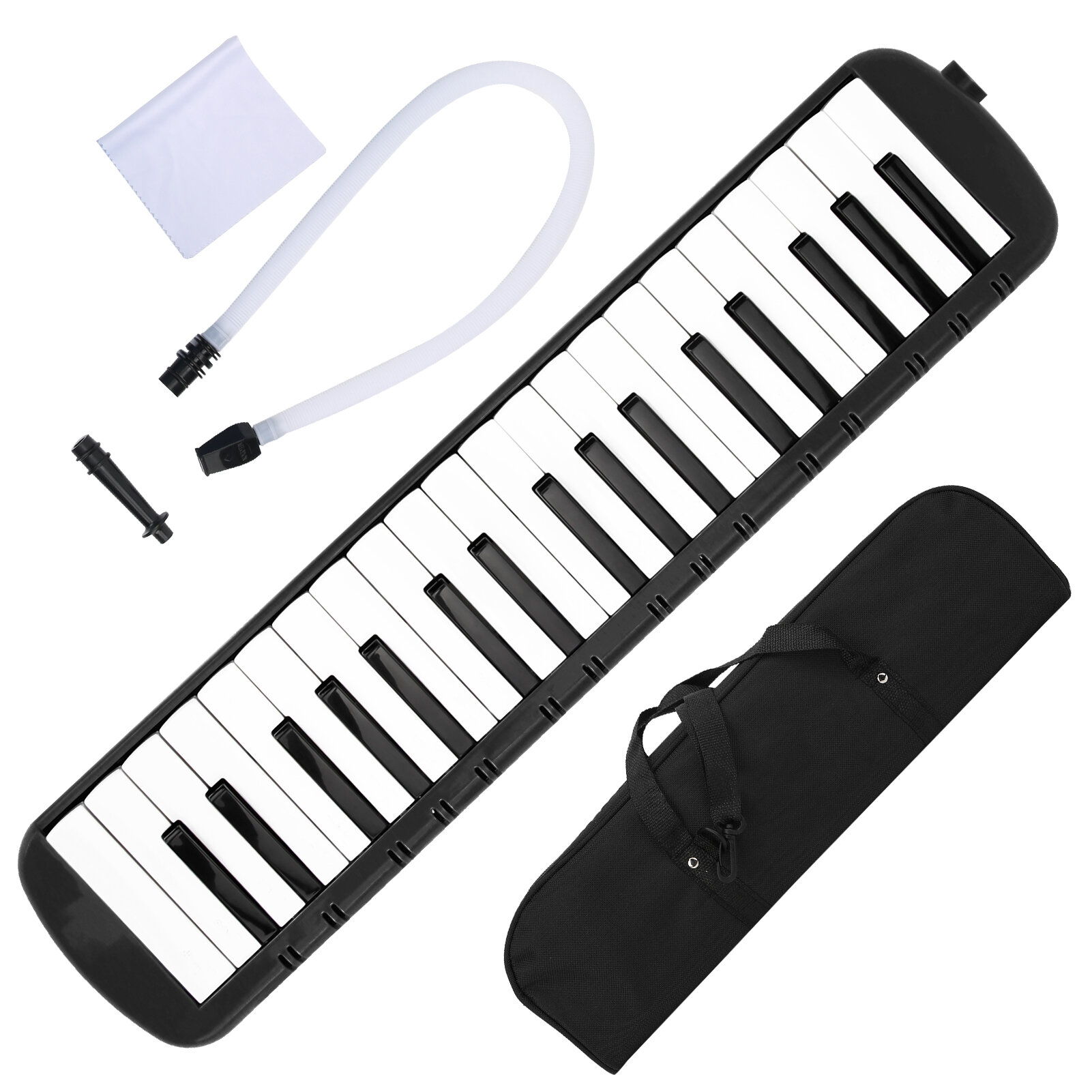 Melodica 37 Keys Keyboard Wind Musical Instrument for Beginner Professional TrainingBlack