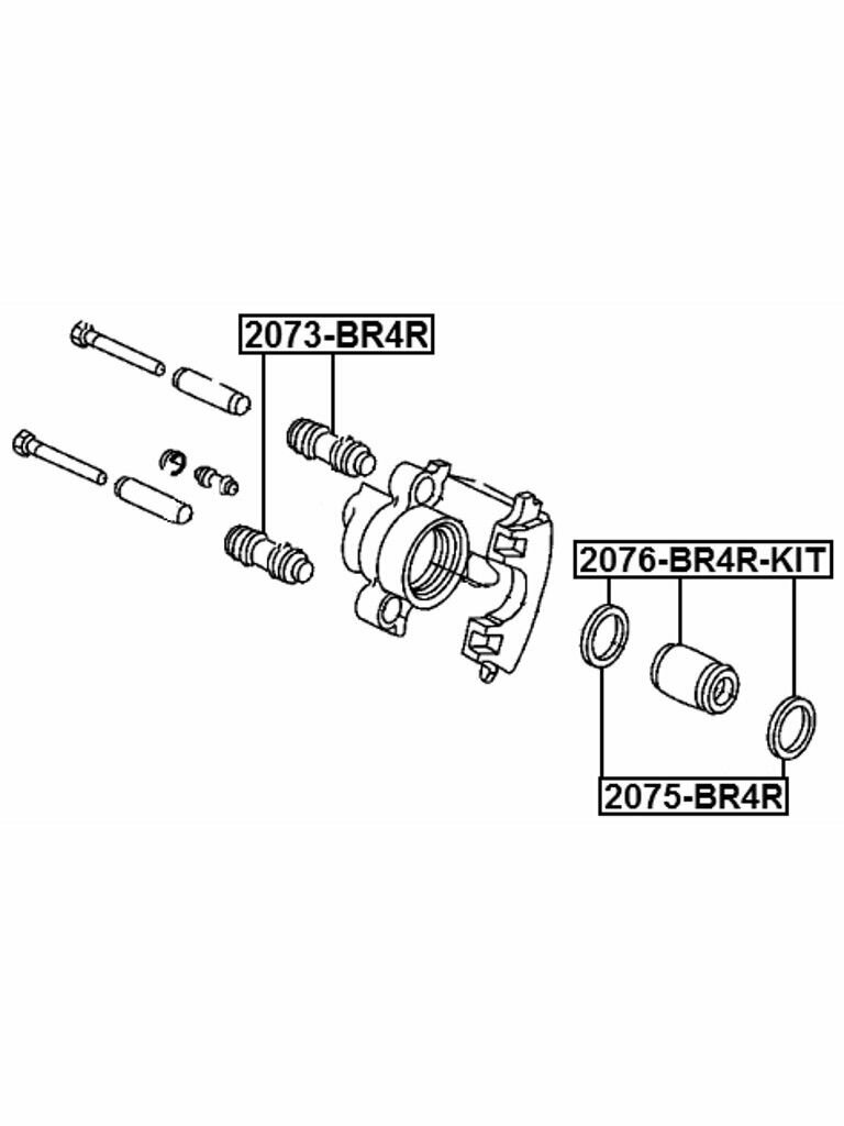 Пыльник втулки направляющей суппорта тормозного заднего JEEP, CHRYSLER, DODGE 2073-BR4R FEBEST.