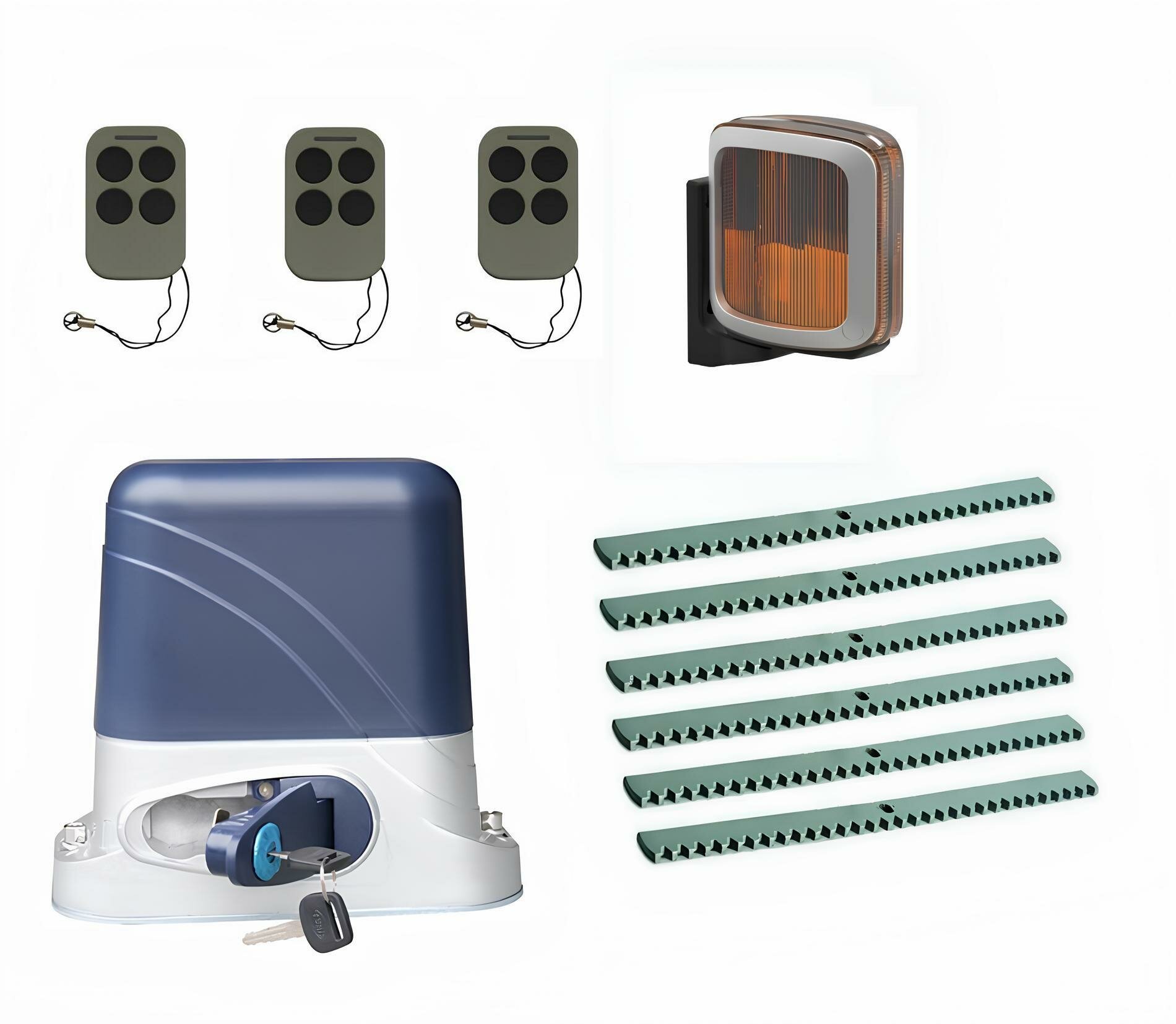 Автоматика для откатных ворот KSL-1300 KIT-L2K6-Т3, комплект: привод, 3 пульта, лампа, 6 реек