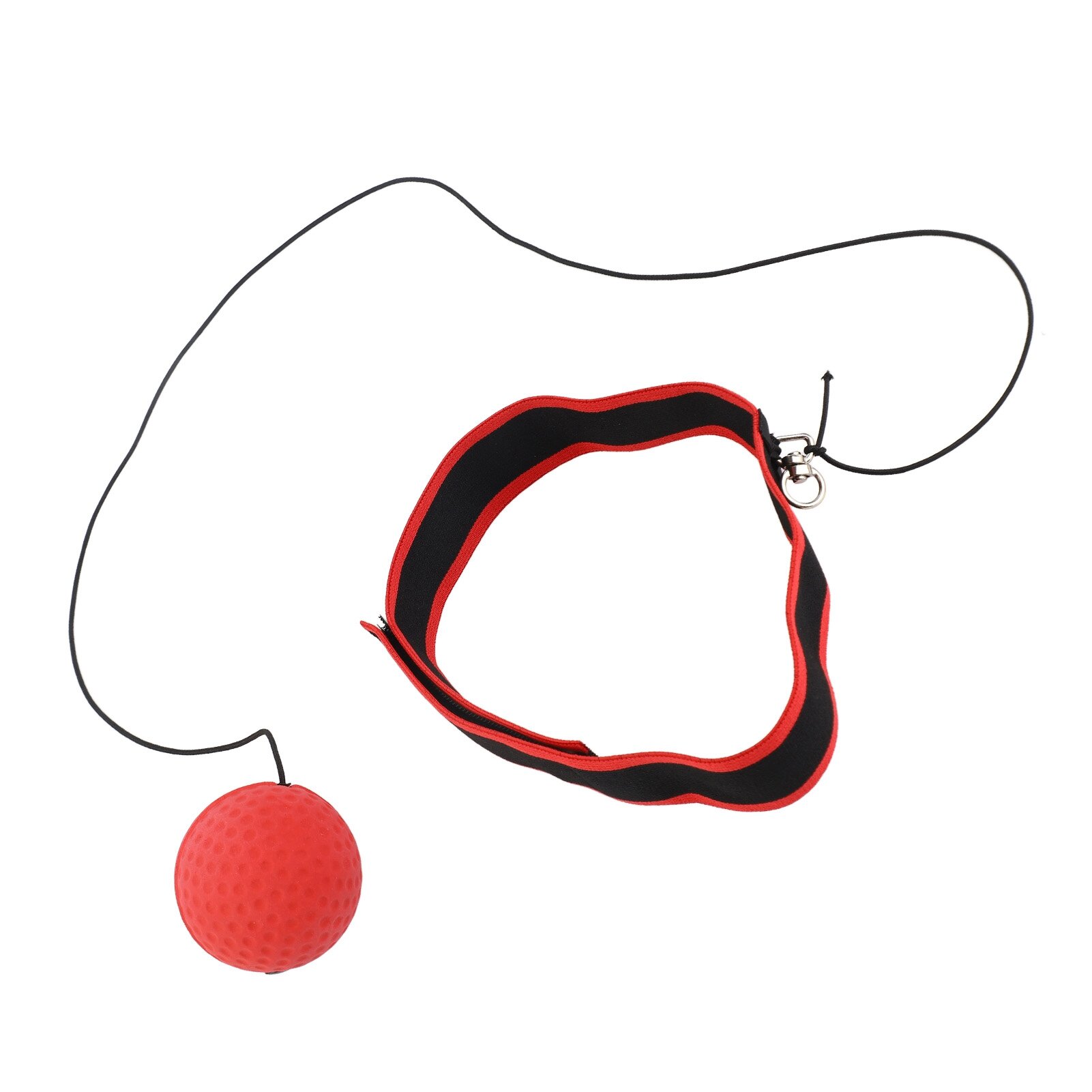 Мяч для упражнений по боксу для взрослых с головным поясом для тренировки скорости (Красный головной пояс), материал резина, размер мяча 6.3 см, длина головного пояса 46 см, ширина 4 см, длина веревки 75 см, вес 121-123 г, комплект 1 мяч, 1 головной