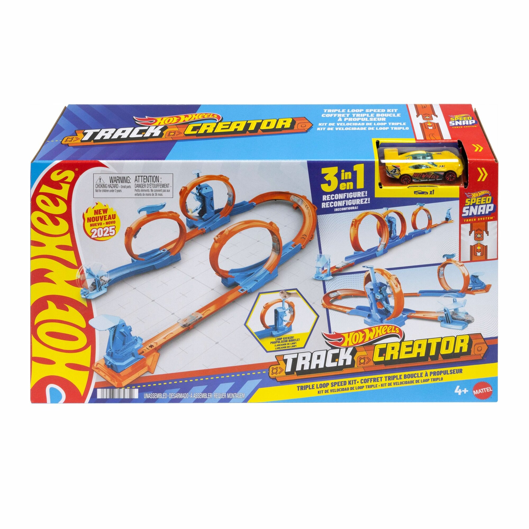 Игрушечный трек Hot Wheels Track Creator Triple Loops Race Track - Гоночная трасса с петлями - Хот Вилс JDW39