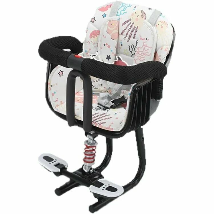 Детское кресло, черное, для велосипеда, для скутера, для мотоцикла