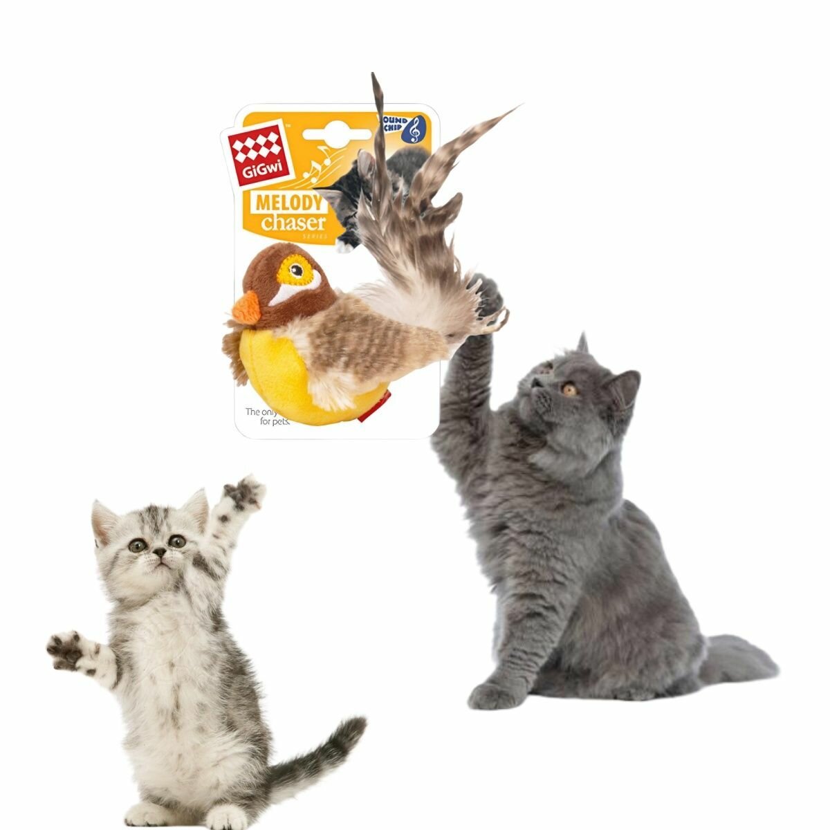 Игрушка для кошек летающая птичка