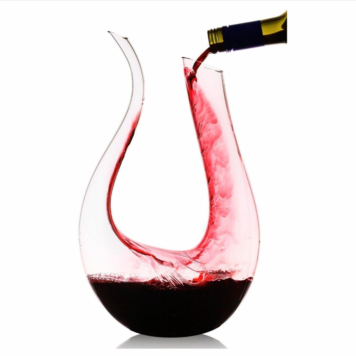Стильный стеклянный декантер для вина с наклонным носиком и аэрацией – элегантная подача красного и белого вина