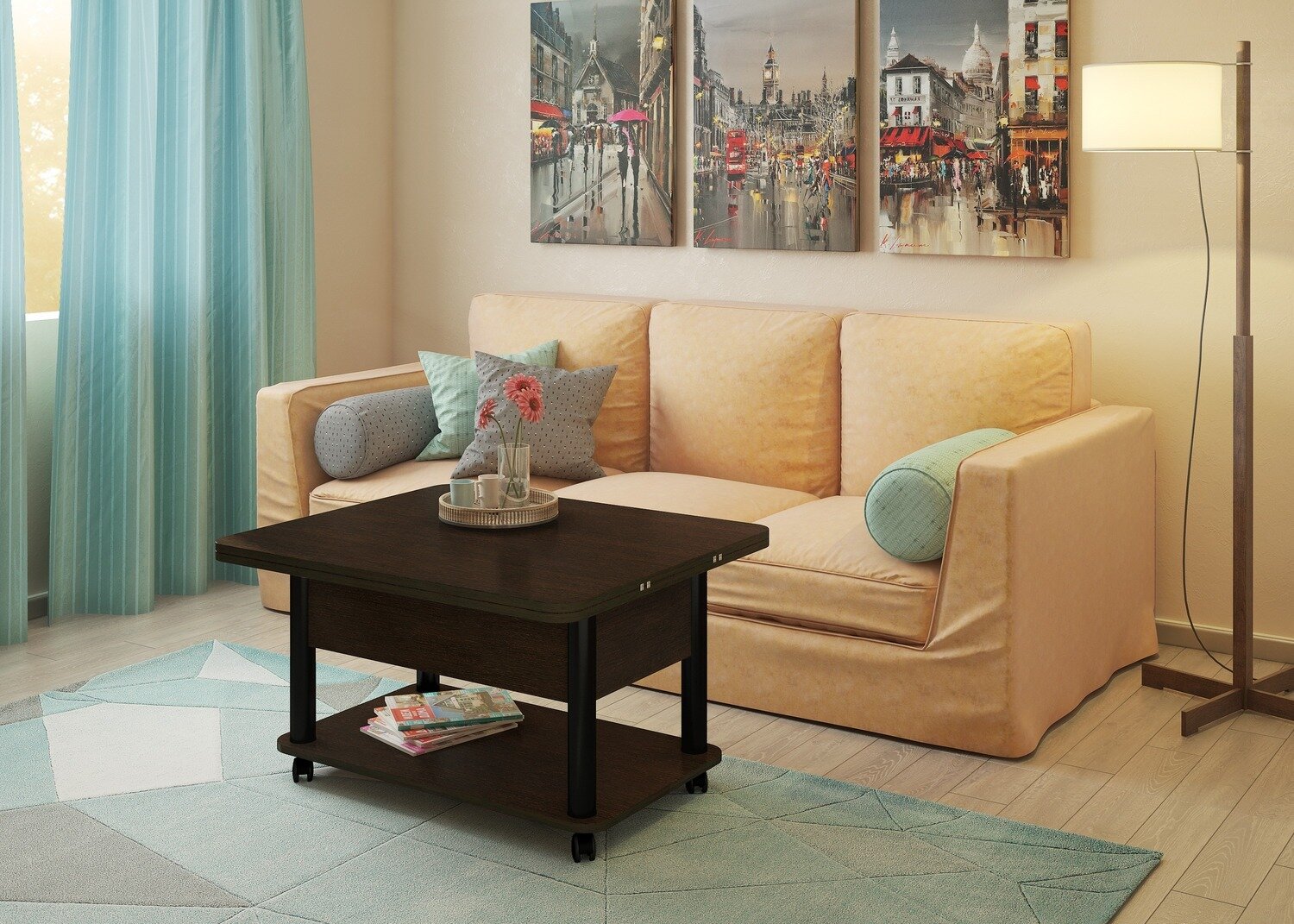 Стол-трансформер MEBWILL Дебют 3 Венге Темный/Черный Размеры: Высота 488мм Глубина 720мм Ширина 860мм