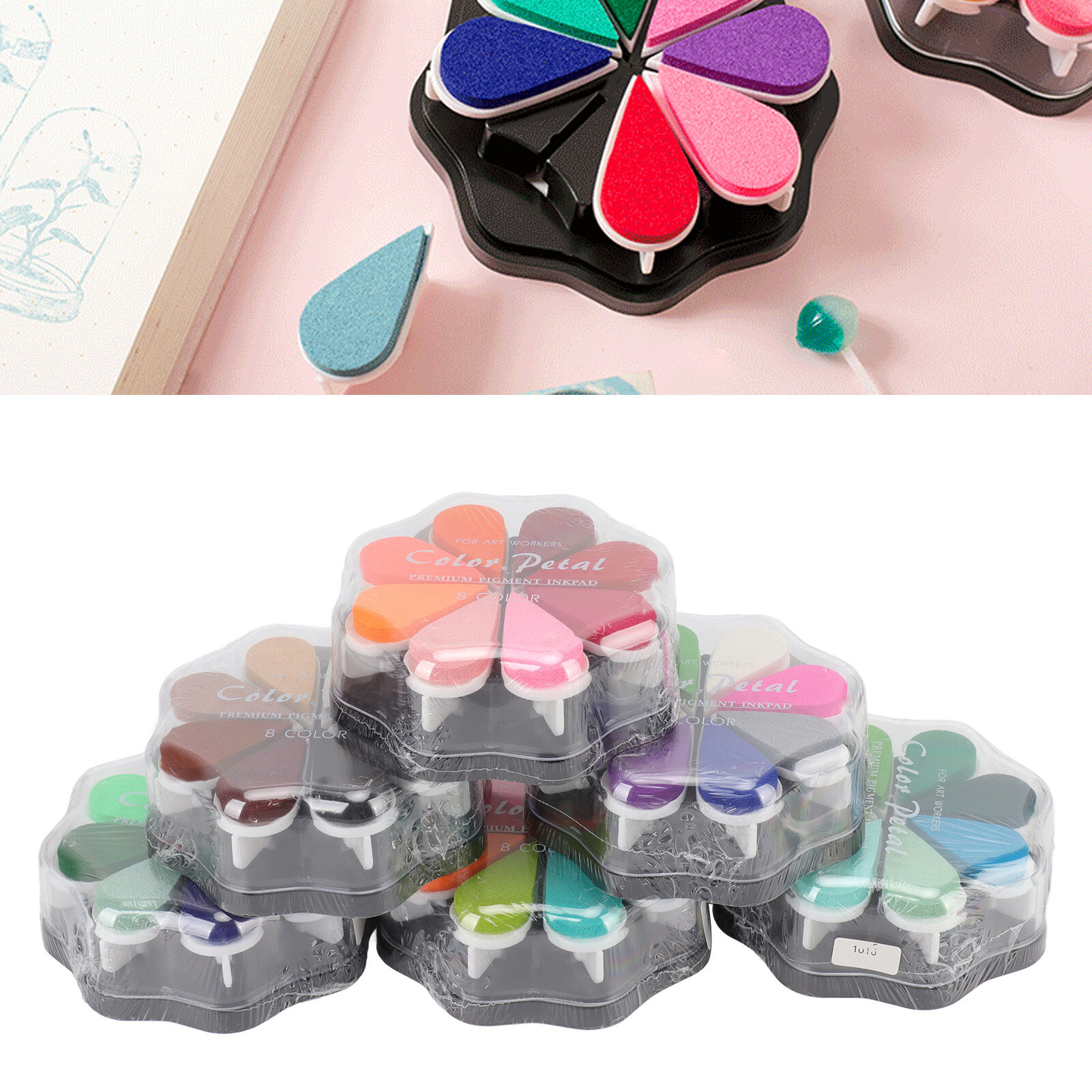 6 шт. моющиеся чернильные подушечки в форме лепестков 48 металлических цветов DIY резиновый коврик для штампов для собак детский след отпечатков пальцев