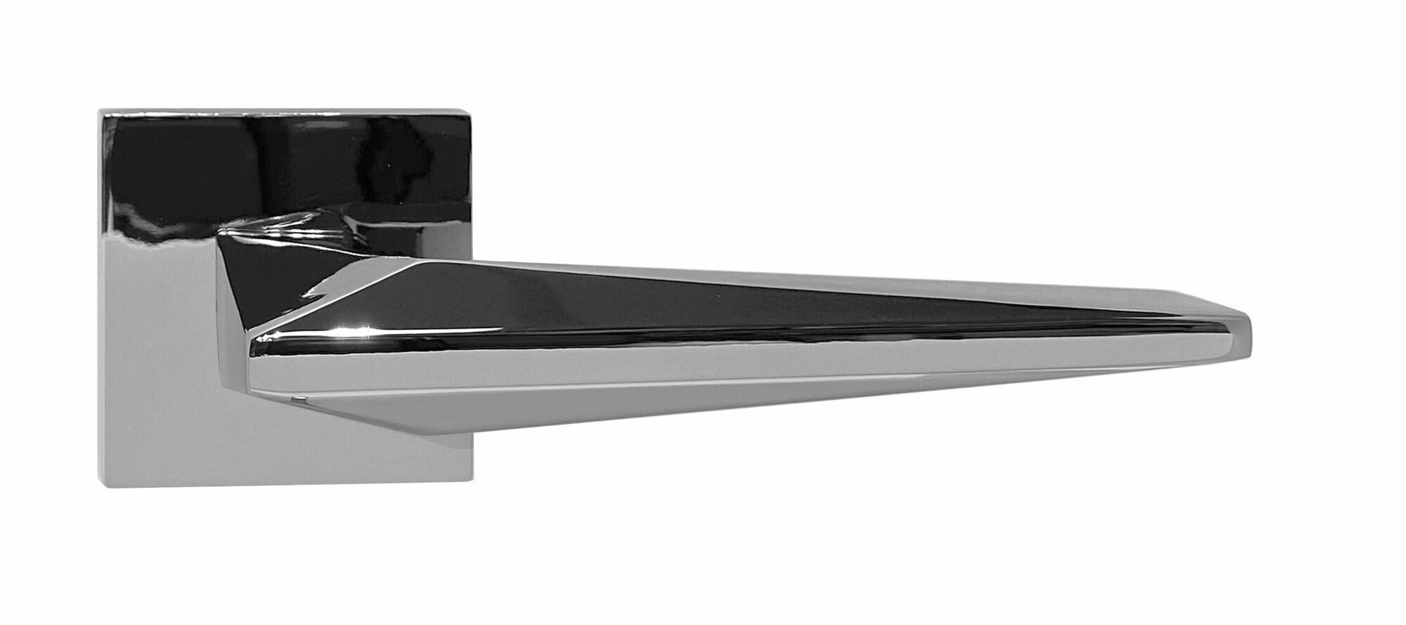 Ручка дверная для межкомнатной или входной двери MINEVRA хром (квадратная розетка)