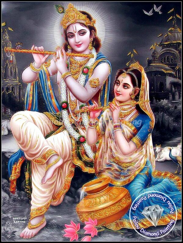 Картина из алмазной мозаики на подрамнике Круглые бриллианты 40х50см "Индия"