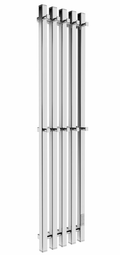 Электрический профильный полотенцесушитель Margroid Inaro 5, высота 120 см, 10 крючков, цвет хром, подключение справа