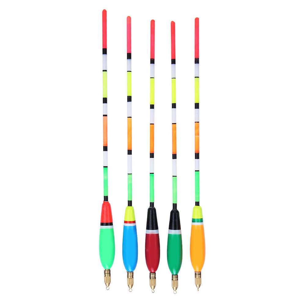 5pcs с несколькими цветными бальзой Древесной Рыбалка Поплавка Поплавок Индикатор укуса