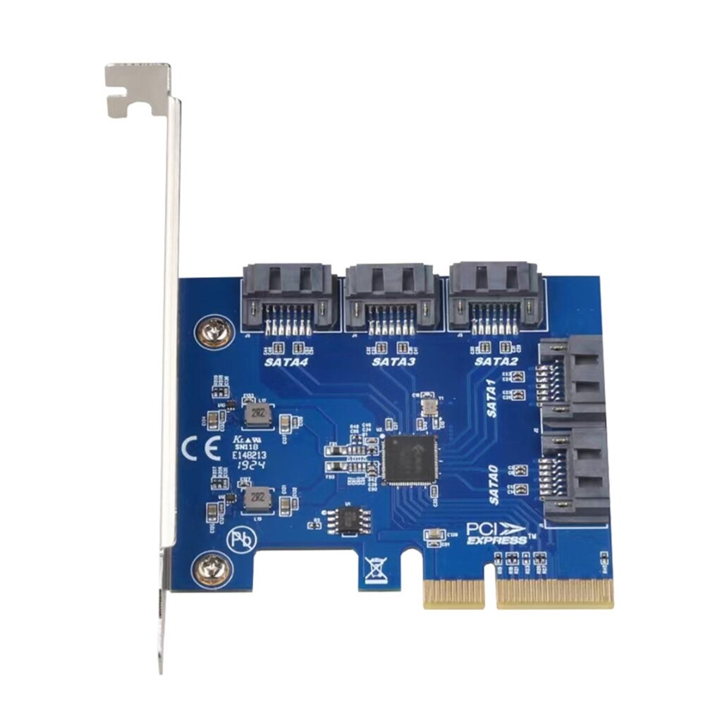 (1 шт.) Плата расширения PCI E на 5 портов SATA3.0
