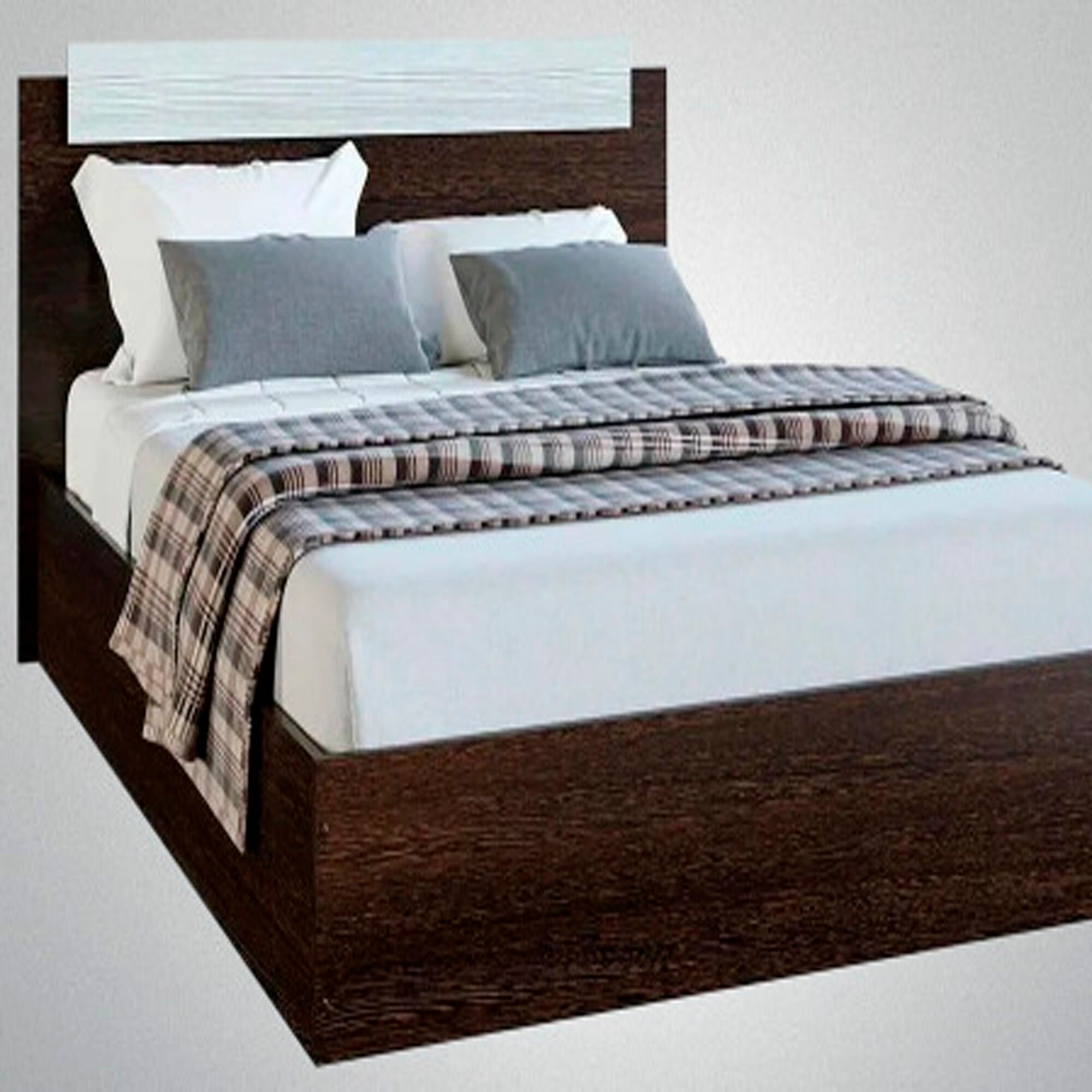 Кровать полутороспальная / двуспальная "ЭКО" 140х200 Венге / Лоредо, подростковая для подростка мальчика и девочки, напольная, детская