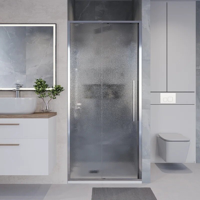 Душевая дверь в нишу Niagara Nova NG-65-9CH, 90 см, профиль глянцевый хром, стекло шиншилла