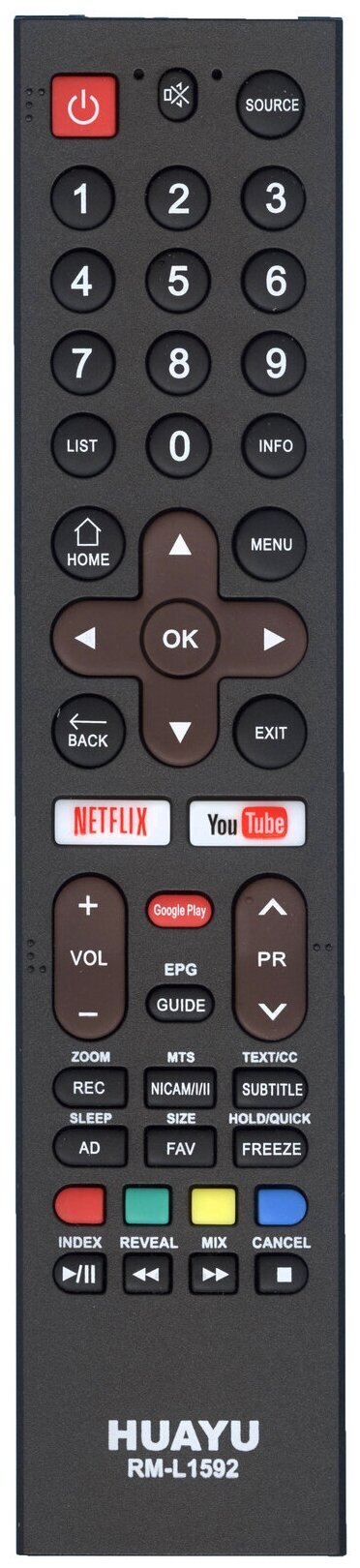 Универсальный пульт Huayu RM-L1592 для телевизоров Skyworth, HRM1663