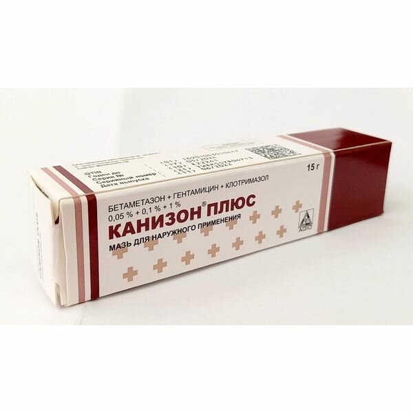 Канизон Плюс мазь для наружного применения 0,05%+0,1%+1% 15г