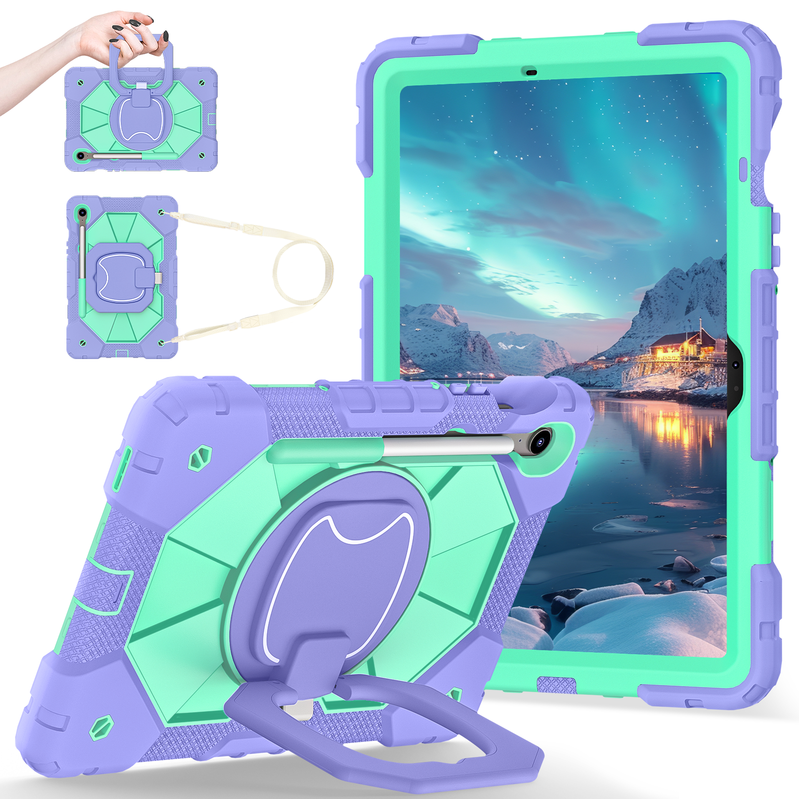 Чехол для Samsung Galaxy Tab S9 11' / Самсунг Галакси Таб S9 (11дюймов), глянцевая поверхность, металл, пластик, защита камеры, ударопрочный, Samsung, Samsung Galaxy Tab S9, чехол-кардиомонитор, purple