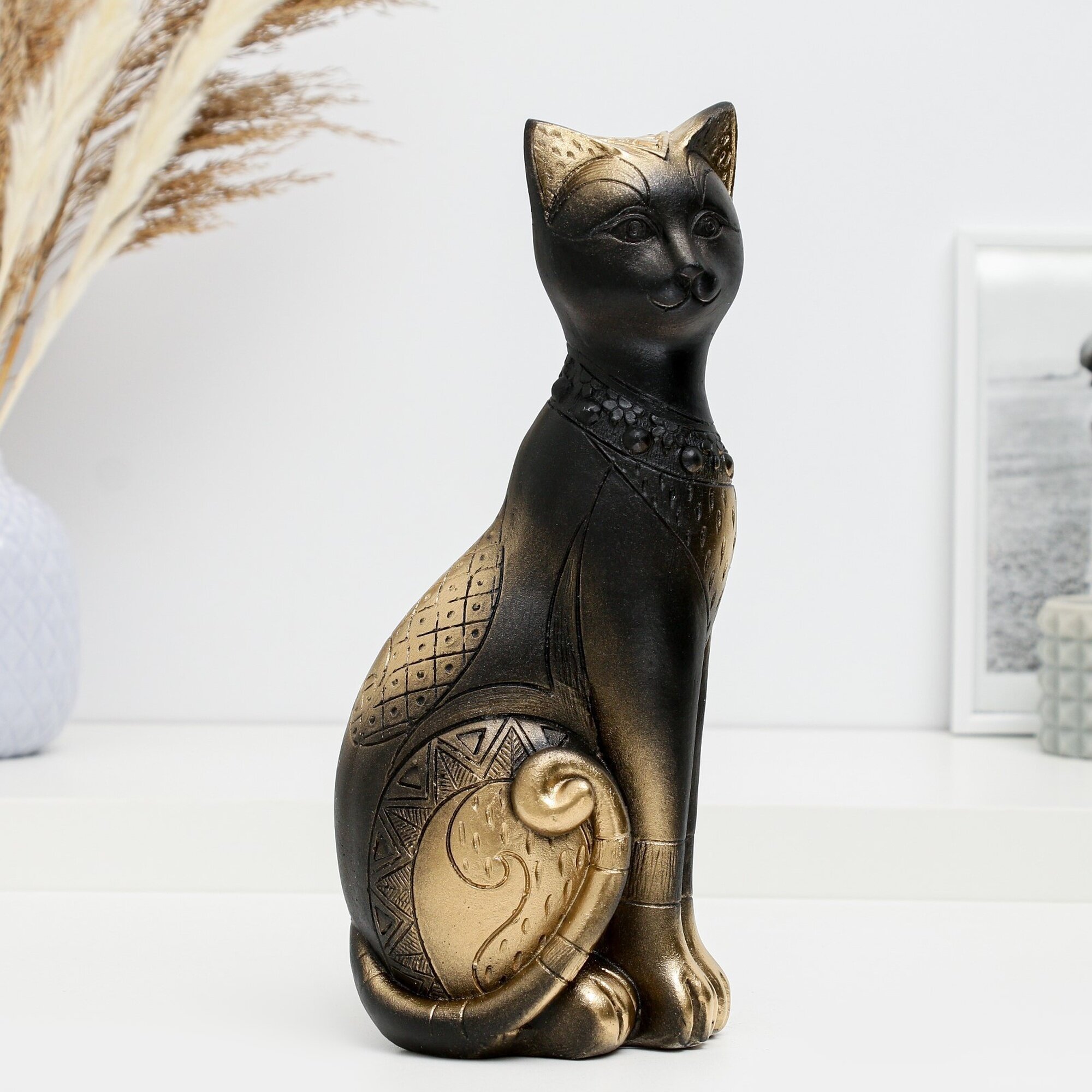 Статуэтка "Кот Фараон", гипс, 28 см, подарочная упаковка, египетская мифология