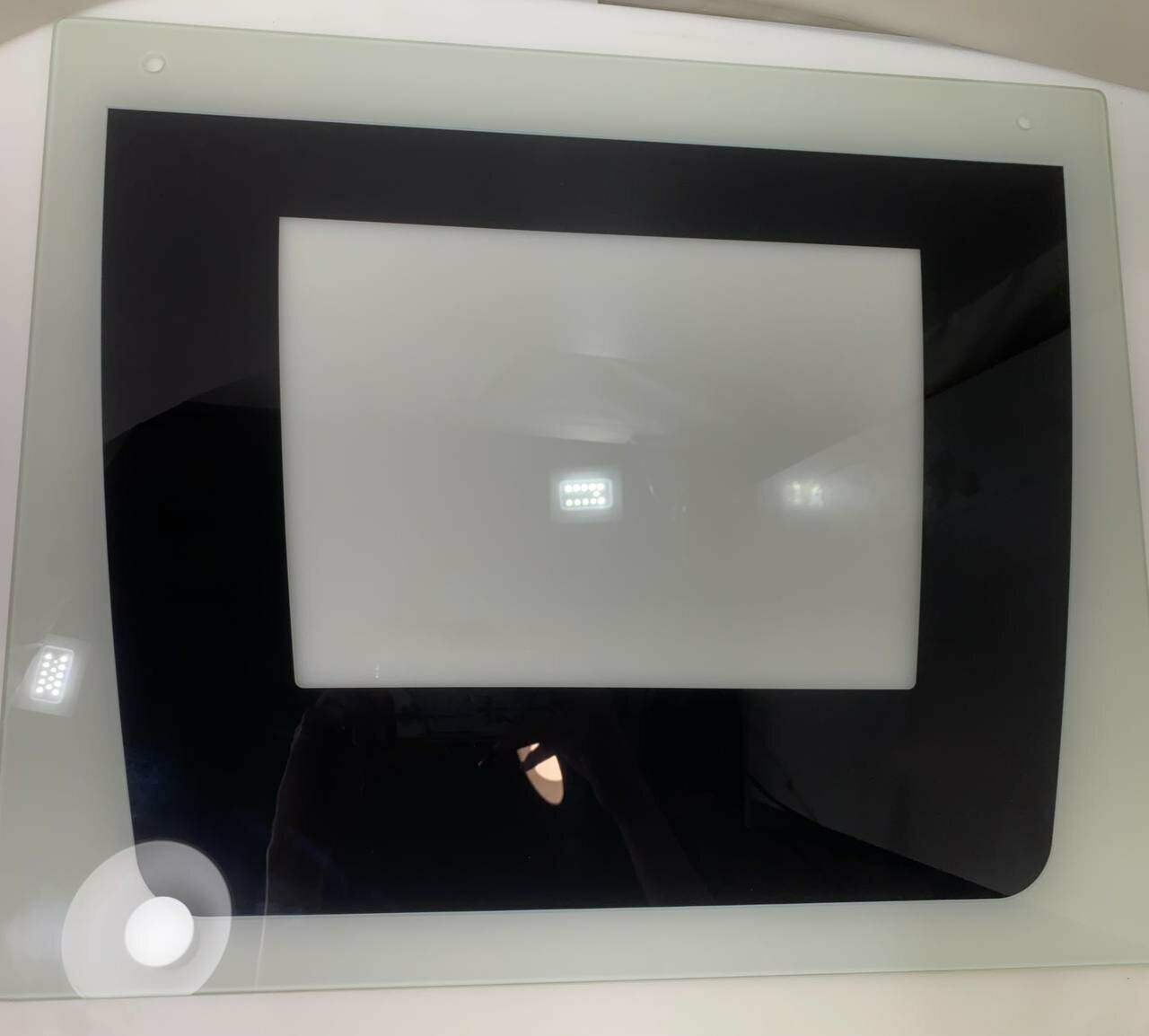 Внешнее стекло духовки газовой плиты Candy (510х420х4) в черно-белом цвете