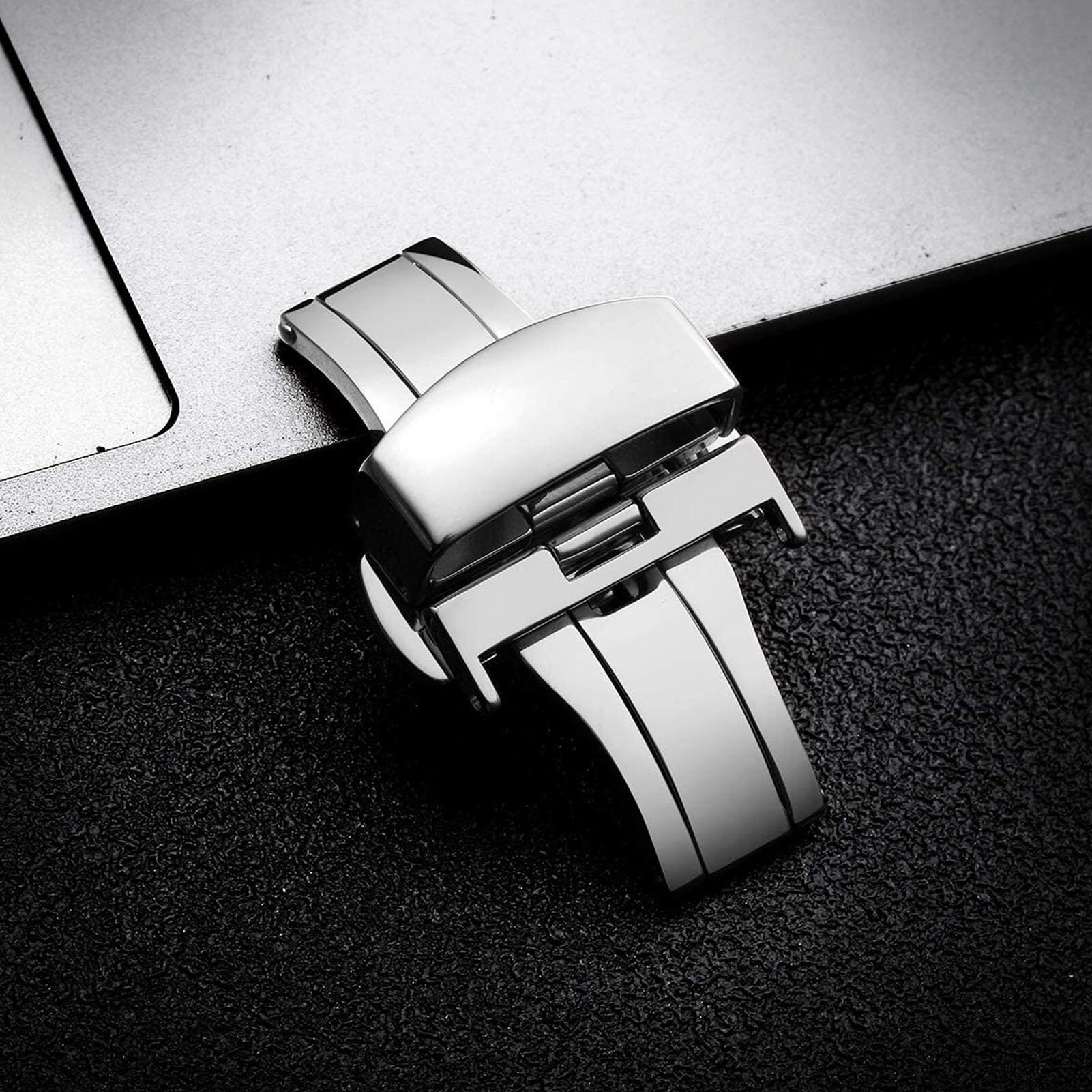 Ремешок для часов из нержавеющей стали, пряжка, складная застежка, сменный аксессуар для стального ремешка для часов 4 X 22 мм